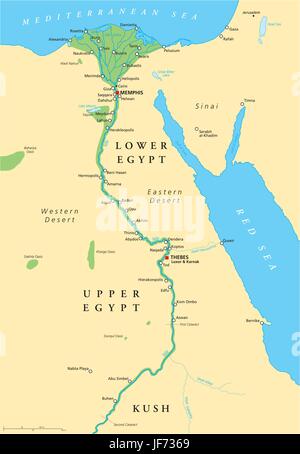 La Basse Égypte. Vallée du Nil et son delta. BARTHOLOMEW, 1904 carte ...