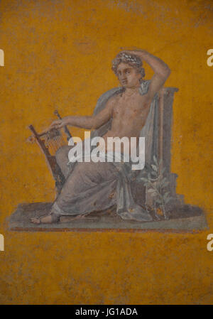 Fresque de Pompéi. Fragment d'une fresque dans les ruines de l'antique ...