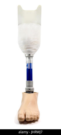 Prothèse de jambe et pied isolé. Prothèse de jambe artificielle sur un ...