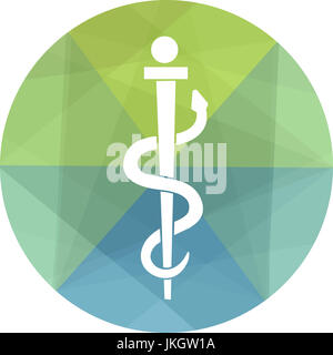 Icône de l'infirmière au caducée pour illustrer la santé, soins de ...