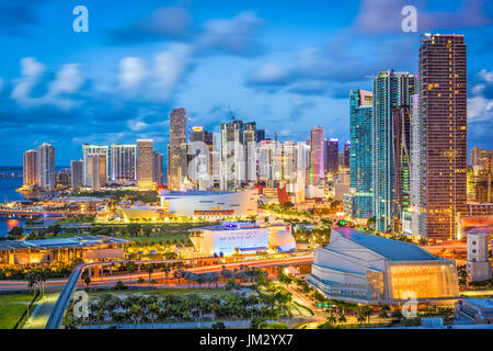 Miami, Floride, USA Centre-ville paysage urbain Photo Stock - Alamy