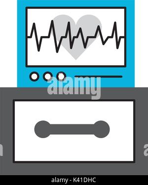 Surveillance des signaux ECG afficher machine Image Vectorielle Stock ...