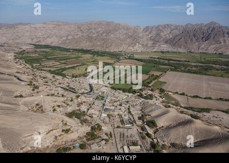 Pérou, région de la vallée de l'Ica, Palpa, Rio Grande (vue aérienne ...