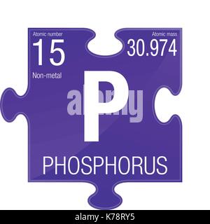 Symbole de phosphore. Élément numéro 15 du tableau périodique des ...