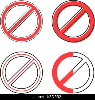 Pas de symbole vide, interdiction ou interdite (ou marque) ; Croix ...