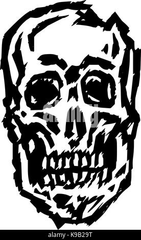 Spooky fissurée. crâne horror creepy. caractère,masque. vector ...