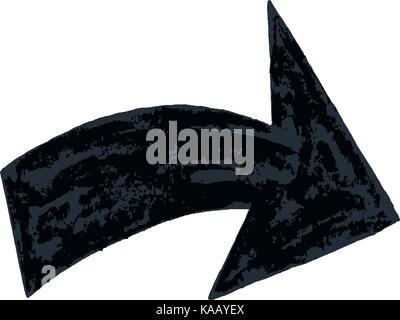 Panneau de flèche peinte par peindre pinceau. L'encre dessin créé en ...