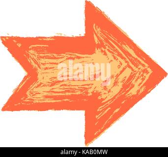 Panneau de flèche peinte par peindre pinceau. L'encre dessin créé en ...