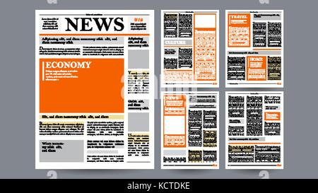 Design de journaux. Le modèle de journal avec des colonnes et des ...