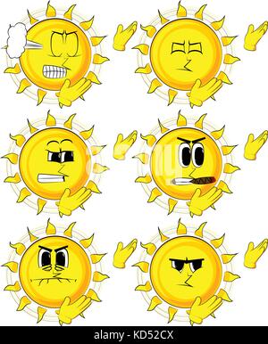Caricature de jeu de Smiley Faces montrant les émotions de la gaieté à ...