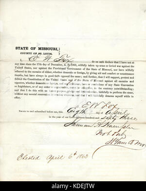 Serment de fidélité E. W. Fox, Madison Miller, Chas. H. Howland, H. W ...