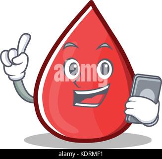 Goutte de sang. Personnage de mascotte de dessin animé. Un personnage ...