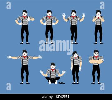 Un cartoon illustration d'un mime avec une expression de colère Image ...