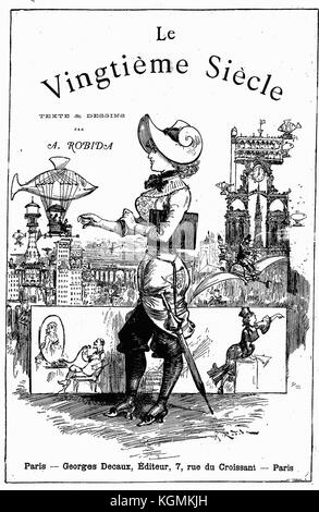 Albert Robida, le vingtième siècle 1883 station centrale des aéronefs ...