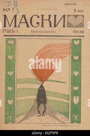 Couverture du journal satirique russe Maski (masques) représentant deux ...