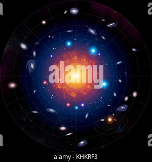 Illustration du Big Bang et la formation du système solaire Photo Stock ...
