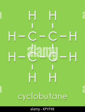 Alcane cyclique du cyclobutane (cycloalkane) molécule. Formule ...