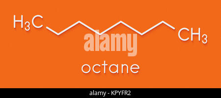 Molécule d'hydrocarbure d'Octane. L'organe de l'essence (essence ...