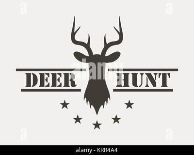 Chasse au chevreuil. Logo du club de chasse de style vintage. Vector ...