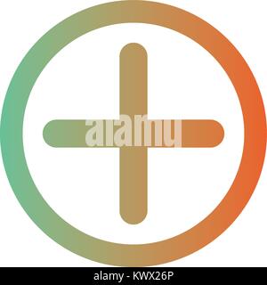 Signe plus en cercle vert Photo Stock - Alamy