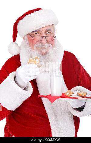 Noël. Le Père Noël apprécie les biscuits et le lait laissés pour lui la ...