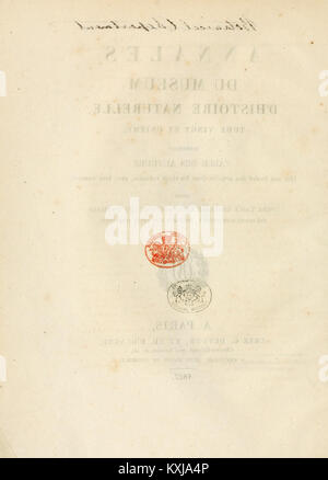 . Annales du Muséum d'histoire naturelle. Natural history ; histoire ...