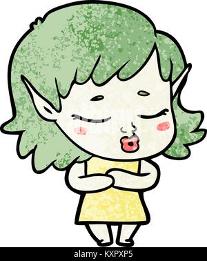 Cartoon elf fille timide Image Vectorielle Stock - Alamy