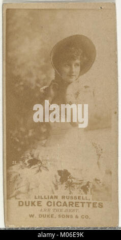 Cette carte met en vedette Lillian Russell, une actrice célèbre du ...