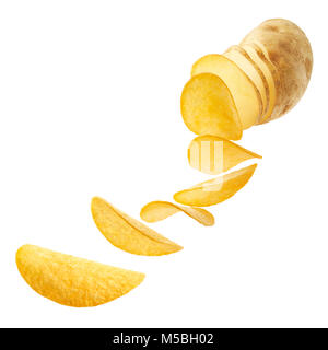 Tranches de pommes de terre se transformer en chips croustillantes ...