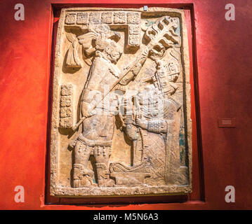 Linteau en calcaire de secours Yaxchilan, au Mexique, au British Museum ...