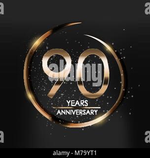 90 ans anniversaire Logo du modèle Vector Illustration Image ...