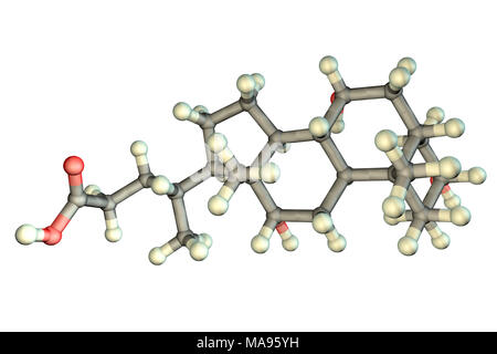 L'acide biliaire (acide cholique cholate, molécule). L'acide cholique ...