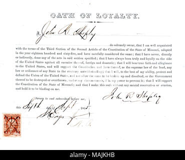 John R. Shepley du comté de Louis, Missouri, prêta serment d'allégeance ...
