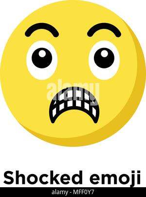 Choqué smiley icône linéaire. Face avec la bouche ouverte et bien fermé ...