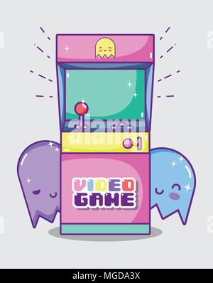 Console de jeux vidéo kawaii cartoon vector illustration dessin à la main Image Vectorielle ...