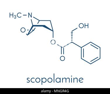 La scopolamine (hyoscine) molécule du médicament anticholinergique ...