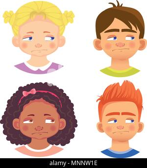 Icône de vecteur de visage de dessin animé, émoji plein de ressentiment ...