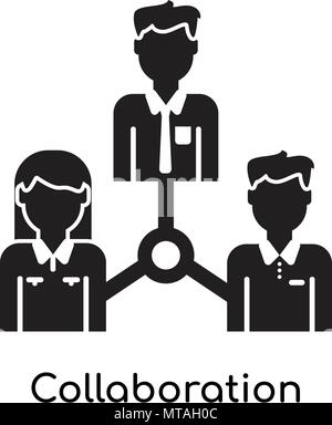 Icône de collaboration, signe plat rempli, pictogramme solide isolé sur ...