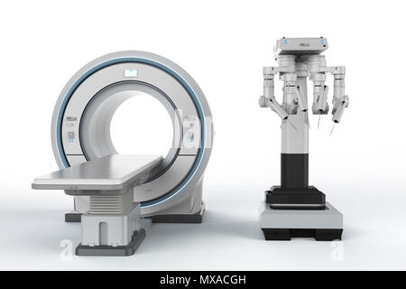 Le rendu 3D de la machine irm ou imagerie par résonance magnétique de l ...