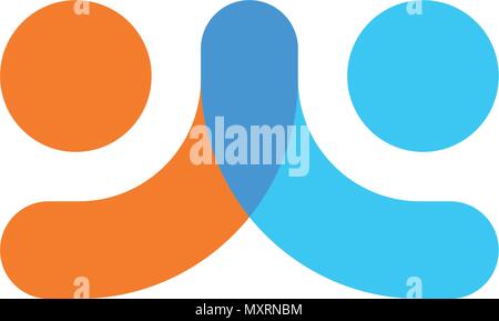 Logo humain, l'icône d'aide mutuelle, les gens abstract logotype. Les ...