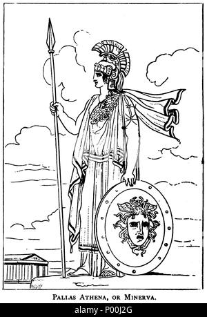Minerve, déesse romaine antique, Pallas Athena dans le panthéon grec ...
