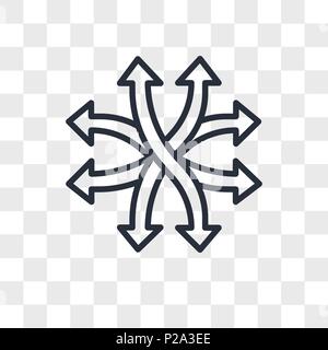 Icône vecteur polyvalence isolé sur fond transparent, polyvalence ...