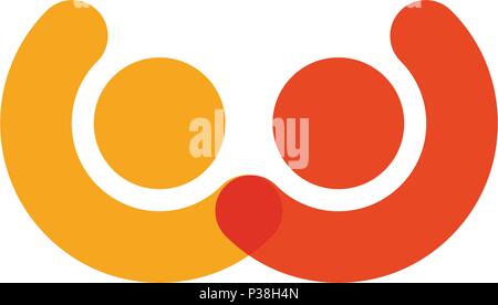 Logo humain, l'icône d'aide mutuelle, les gens abstract logotype. Les ...