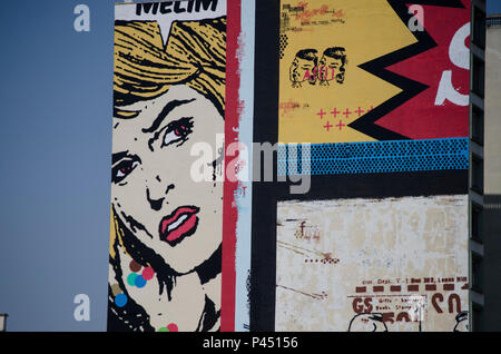 Pintura n'artista Daniel Melim na Avenida Prestes Maia, regiÃ£o da Luz ...