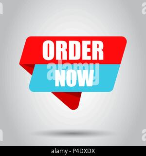 Commander maintenant banner icône de badge. Vector illustration ...