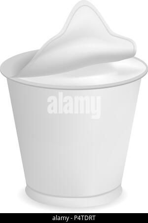 Yaourts traditionnels fort immersive. Illustration réaliste de yaourt ...