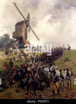 Description du tableau représentant la bataille de Waterloo, met ...
