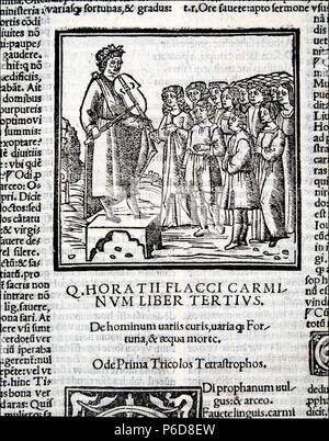 HORACIO. QUINTO HORACIO FLACO. POETA LATINO. 65-8 AC. ILUSTRACION DE SU ...