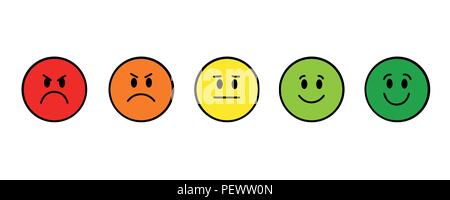 0 smiley faces rouge au vert illustration vecteur EPS10 Image ...