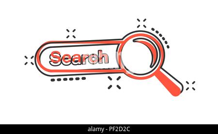 Vector cartoon search bar ui icon dans le style comique. Recherche sur ...